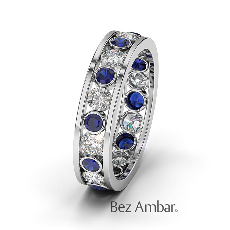 Boundless Vintage Sapphire Diamond Eternity Ring