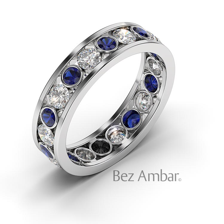 Boundless Vintage Sapphire Diamond Eternity Ring